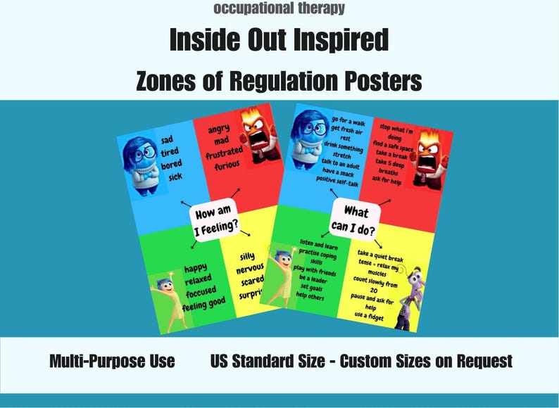 Inside Out Emotion Check In, Zones of Regulation Poster Inside Out 2 ...
