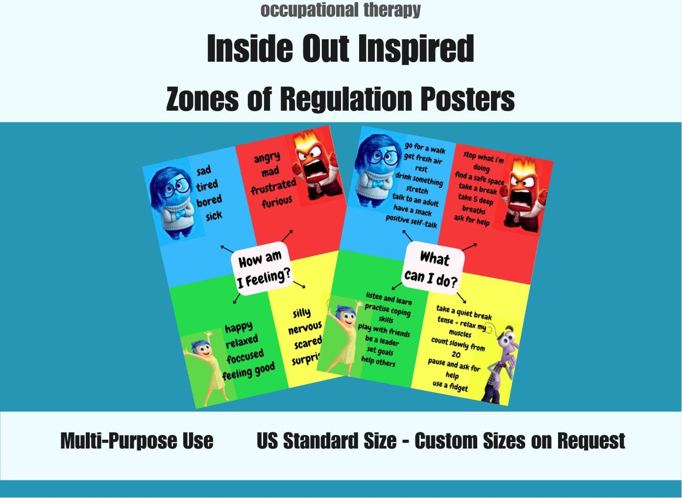 Inside Out Emotion Check In, Zones of Regulation Poster Inside Out 2 ...