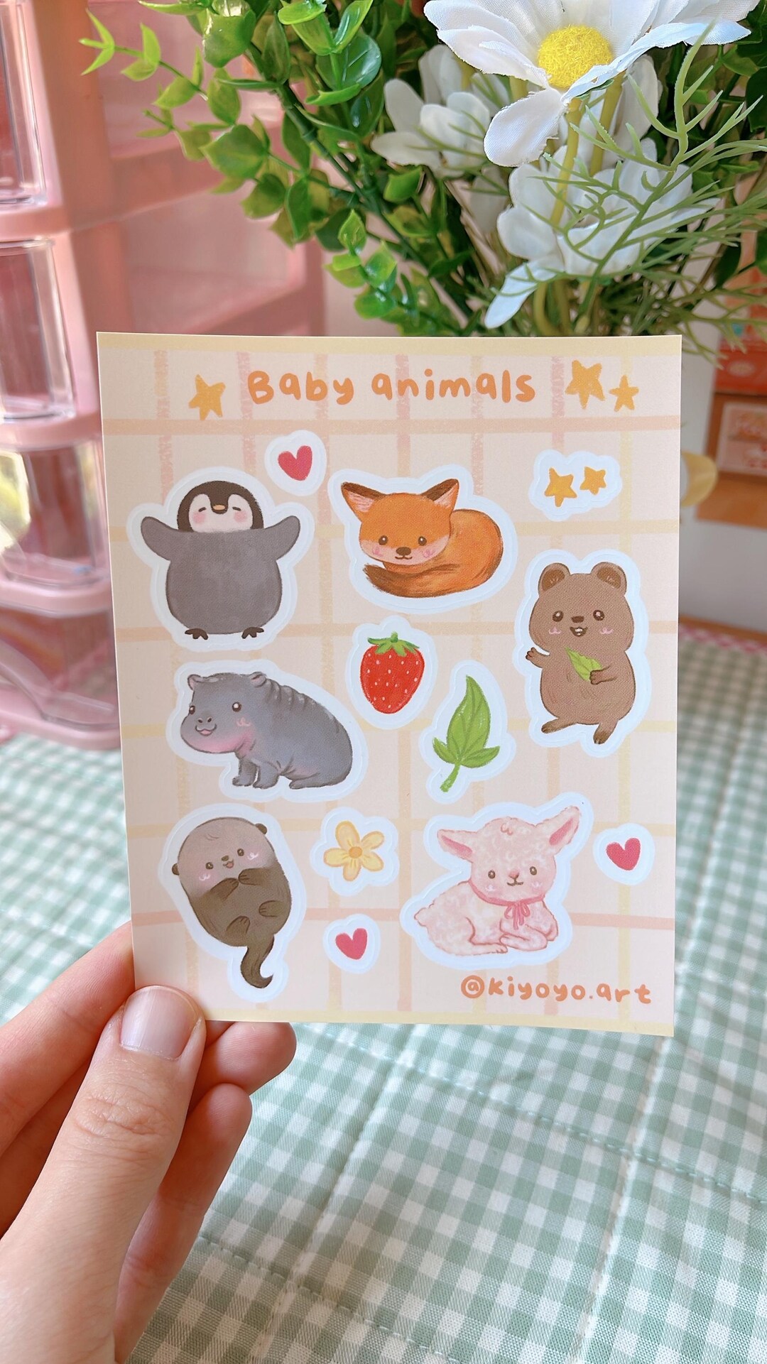 Baby Animal Vinyl Sticker / Journal Sticker /cute Diary Stickers / Cute ...