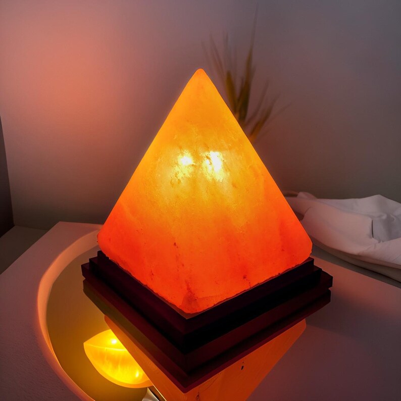 Himalayan Salt Lamp Pyramid Shape Natural Glow for Tranquil - Etsy
