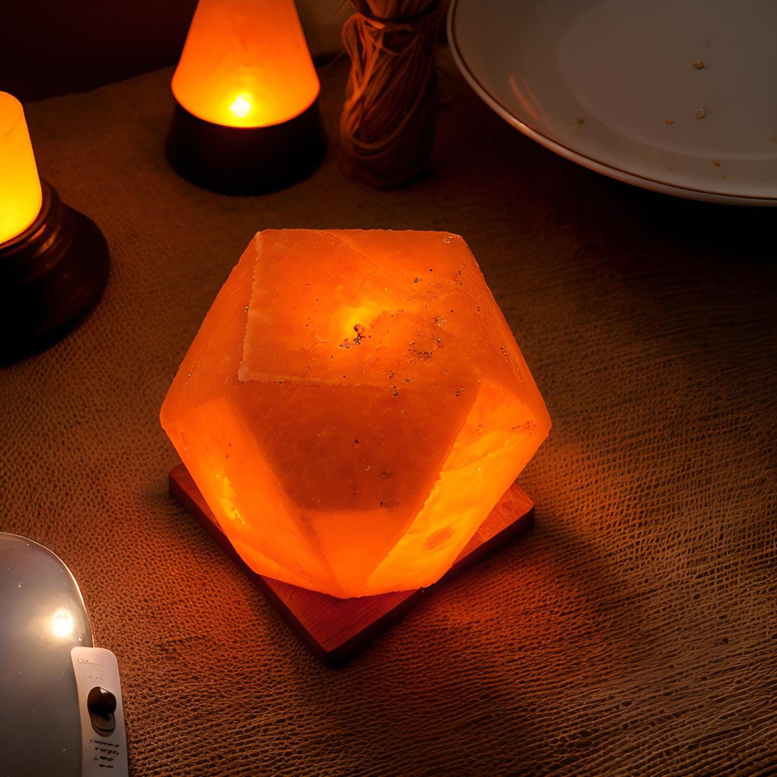 Himalayan Diamond Salt Lamp Pure Pink Salt Crystal Lamp Natural Home ...
