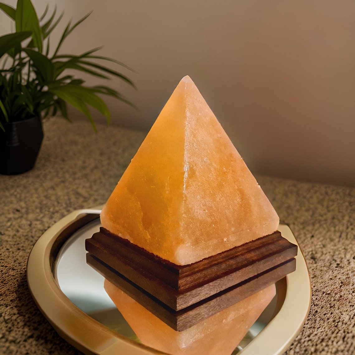 Himalayan Salt Lamp Pyramid Shape Natural Glow for Tranquil - Etsy