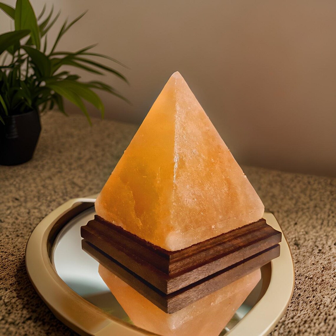 Himalayan Salt Lamp Pyramid Shape Natural Glow for Tranquil - Etsy
