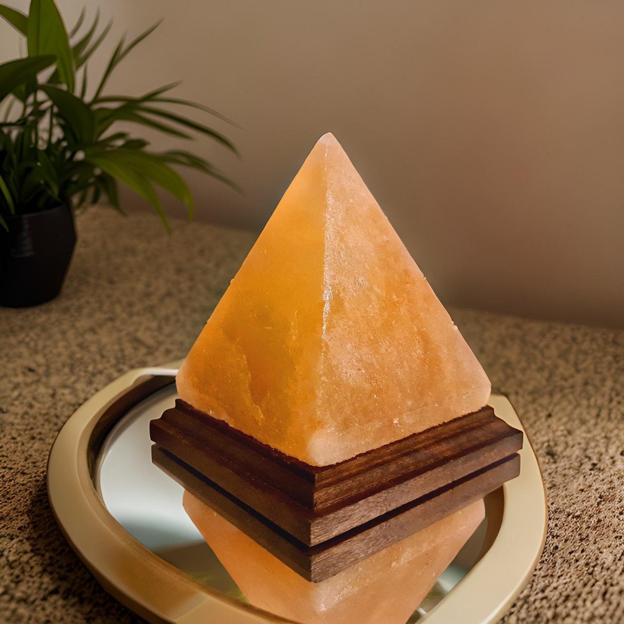 Himalayan Salt Lamp Pyramid Shape Natural Glow for Tranquil - Etsy