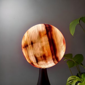 Elegant 6-inch Onyx Sphere Shape Lamp - Handcrafted Natural Stone Table ...