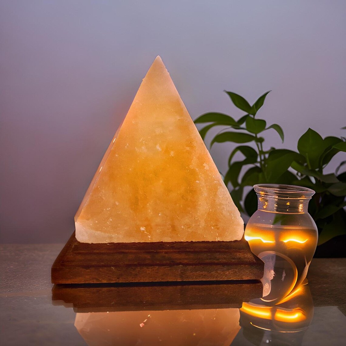 Himalayan Salt Lamp Pyramid Shape Natural Glow for Tranquil - Etsy