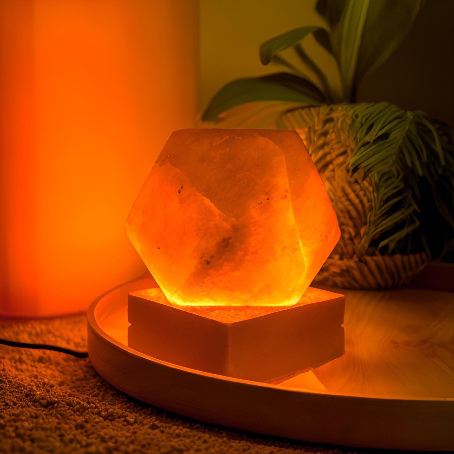 Himalayan Diamond Salt Lamp Pure Pink Salt Crystal Lamp Natural Home ...