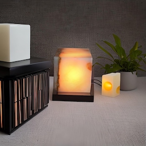 6-inch Onyx Crystal Cube Lamp – A Natural Stone Masterpiece for Home ...