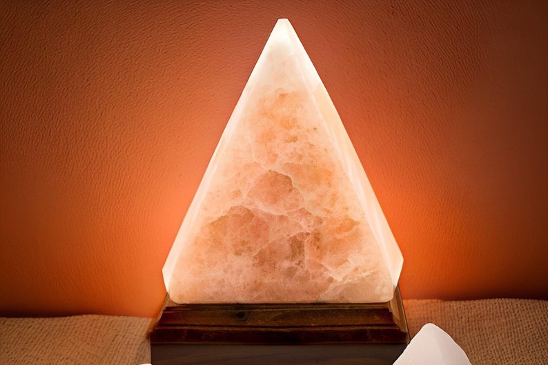 Himalayan Salt Lamp Pyramid Shape Natural Glow for Tranquil Ambiance ...