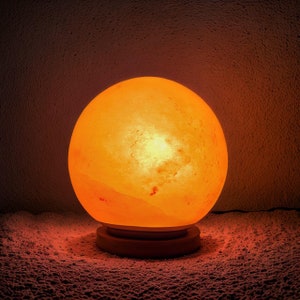 Handcrafted Himalayan Salt Sphere Lamp: Natural Glow for Soothing Home ...