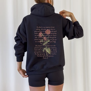 Psalm 23 Hoodie Wildflower Hoodie Boho Christian Shirt Psalm 23 ...