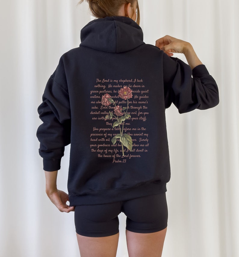 Psalm 23 Hoodie Wildflower Hoodie Boho Christian Shirt Psalm 23 ...