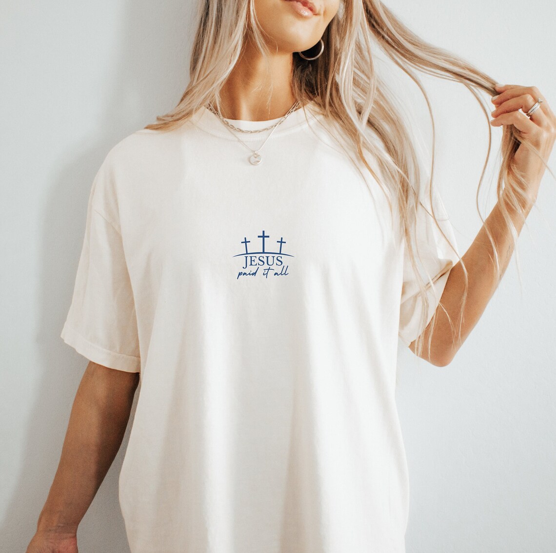 Jesus Paid It All Minimalist Easter Shirt He is Risen Cross Tee Jesus ...