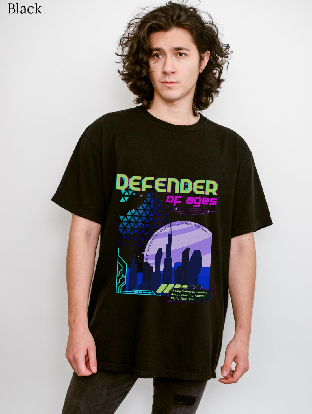 Christian Cyberpunk Shirt Psalm Revelation Tee Vaporwave Neon Bible ...
