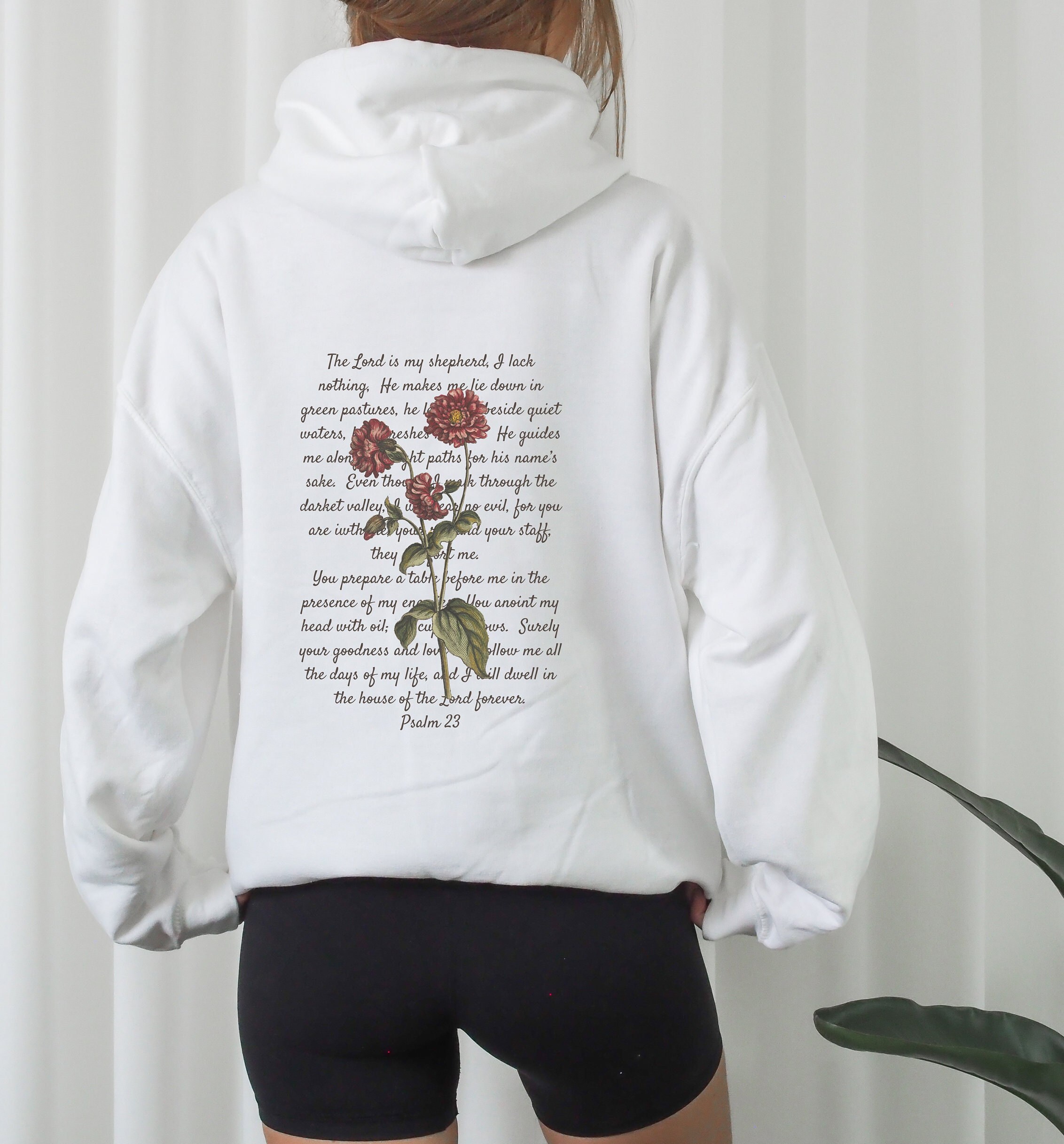 Psalm 23 Hoodie Wildflower Hoodie Boho Christian Shirt Psalm 23 ...
