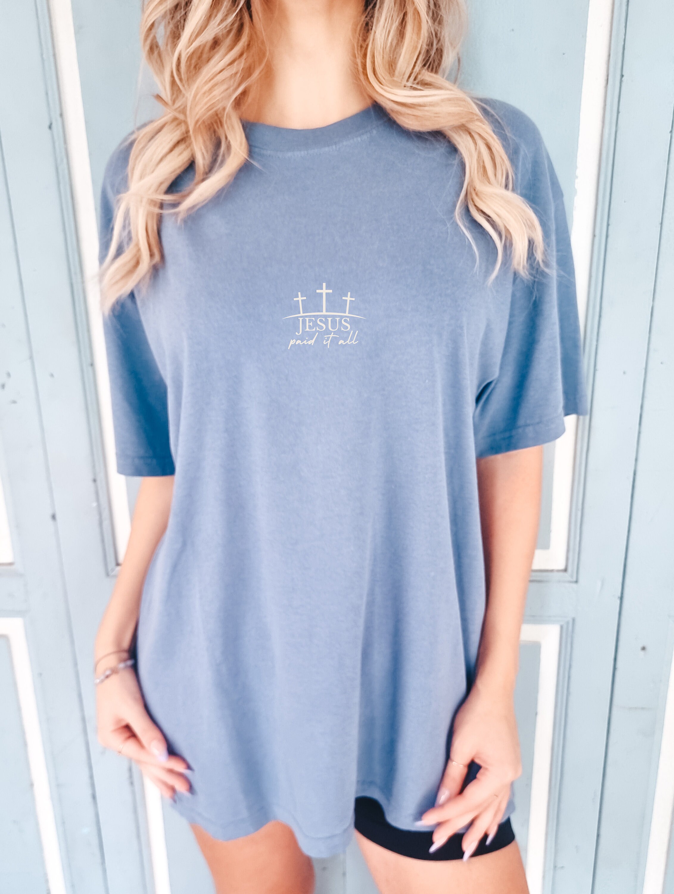 Jesus Paid It All Minimalist Easter Shirt He is Risen Cross Tee Jesus ...