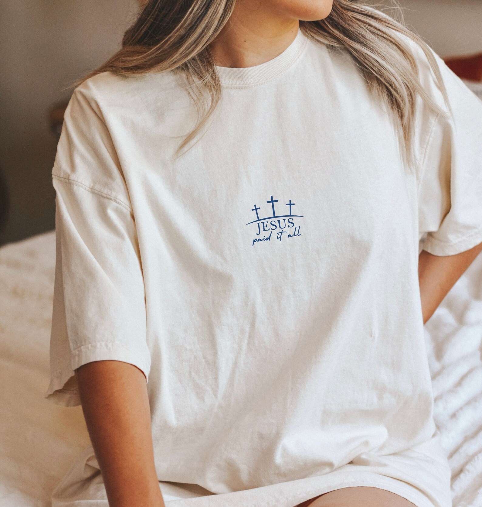 Jesus Paid It All Minimalist Easter Shirt He is Risen Cross Tee Jesus ...