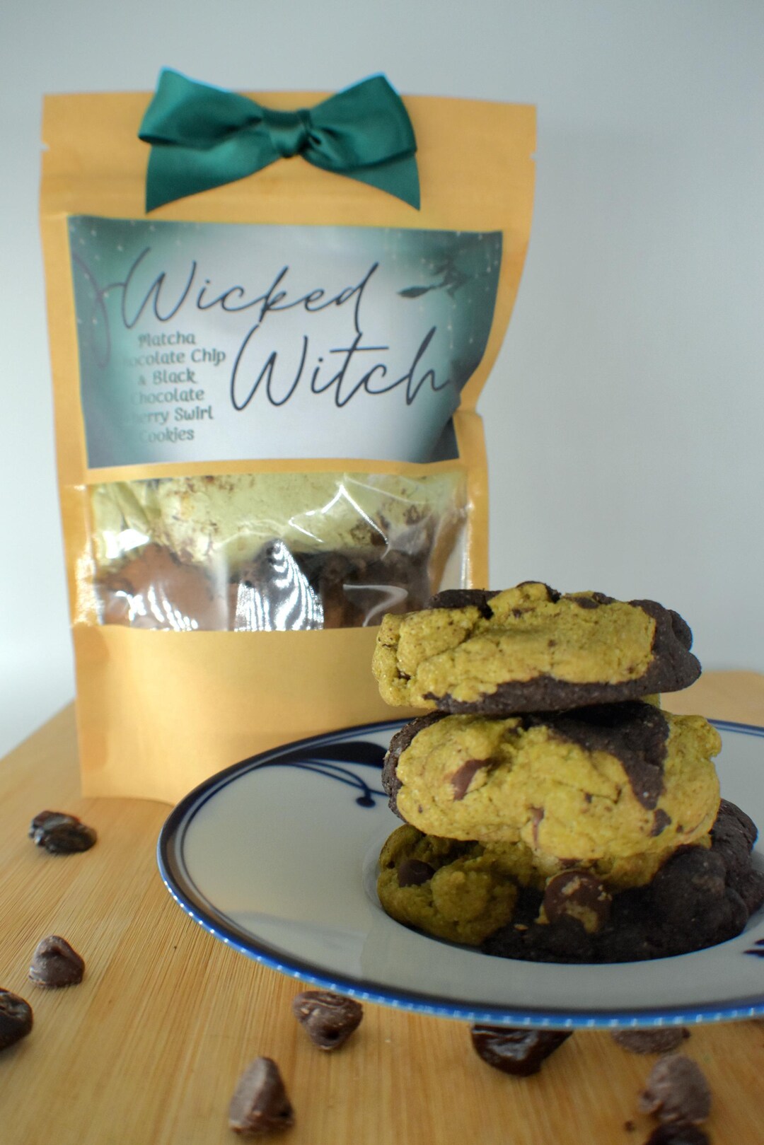 Wicked Witch: Matcha Chocolate Chip and Chocolate Cherry Swirl Cookies ...