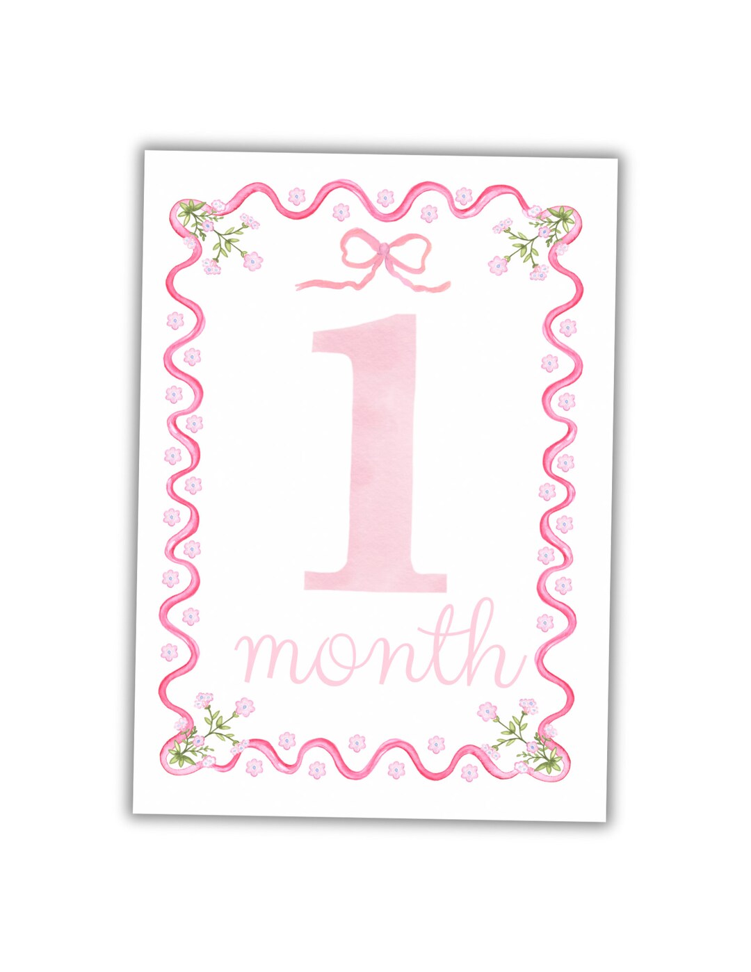 Girls Milestone Cards- Wavy Floral Monthly Cards - Etsy