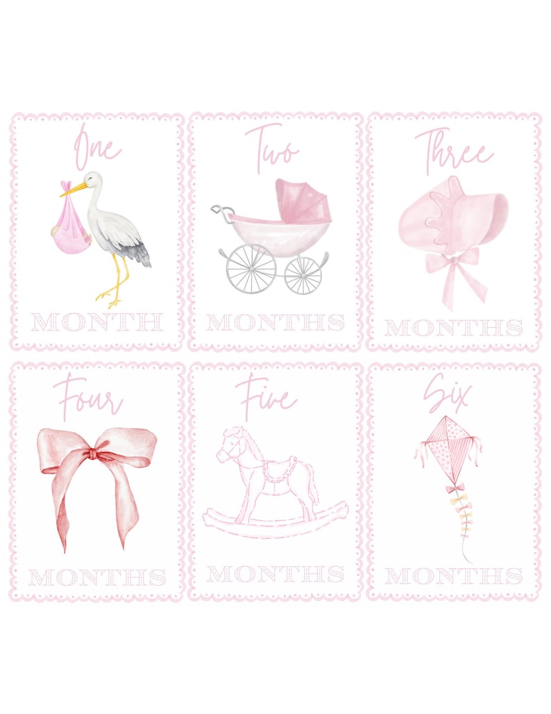 DIGITAL FILE Baby Girl Milestone Cards With Hospital Card - Etsy