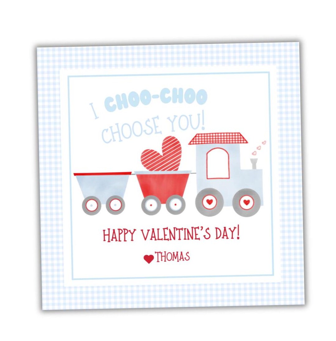 Train Choo-choo Choose You Valentine Card- Printed Valentine's Day Gift ...