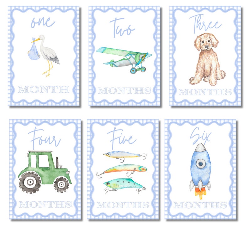 Baby Boy Milestone Cards - Etsy