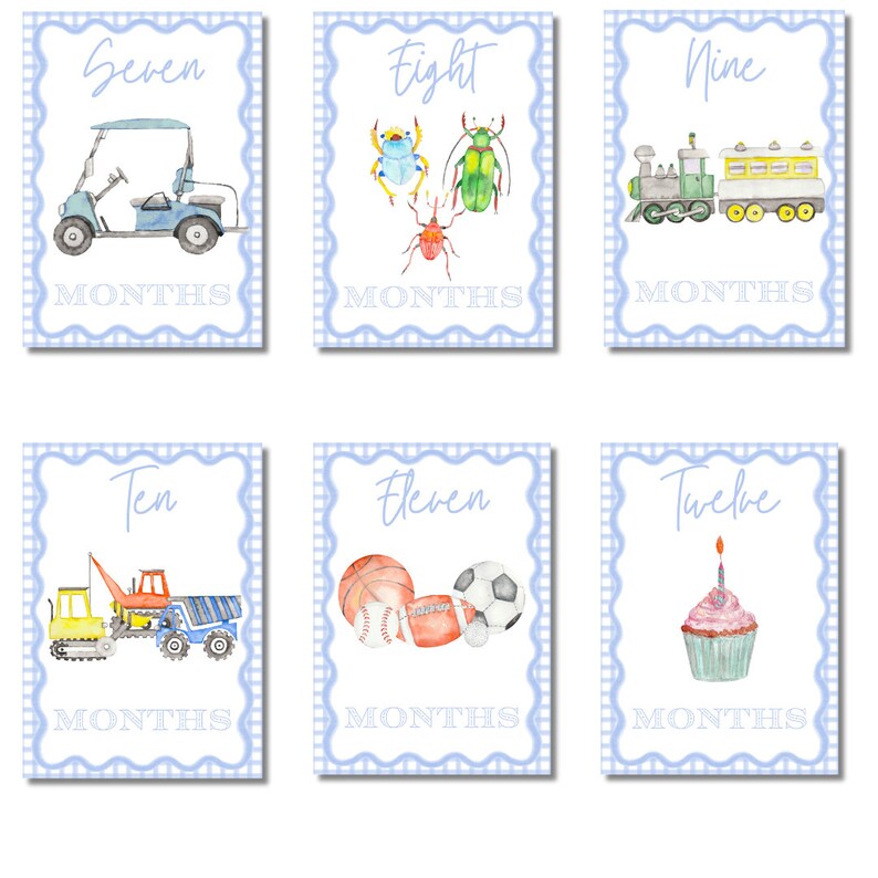 Baby Boy Milestone Cards - Etsy