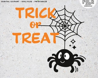Halloween Trick or Treat Spider Printable Digital Download,svg,png,jpg ...