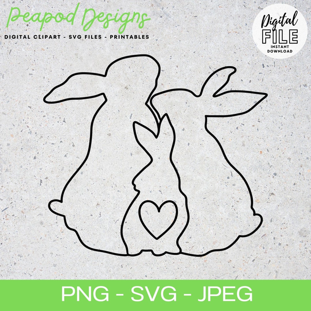 Bunny Family - Easter Clipart - SVG PNG JPEG - Digital Clipart ...