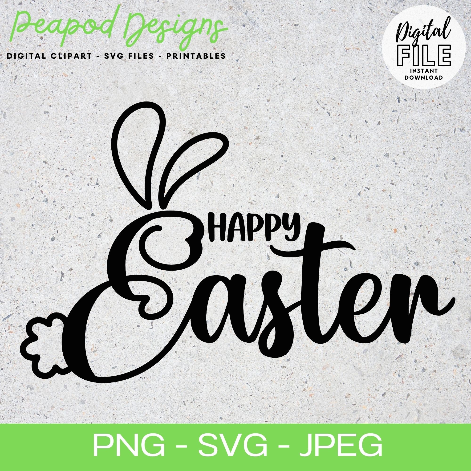 Happy Easter Wordart SVG PNG JPEG Digital Clipart Instant Download - Etsy