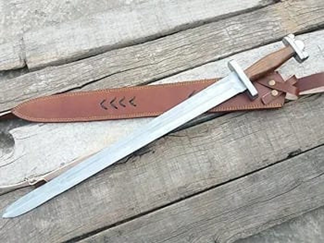 Norse Spring Steel Viking Sword Single Handed Wood Grip W/ - Etsy