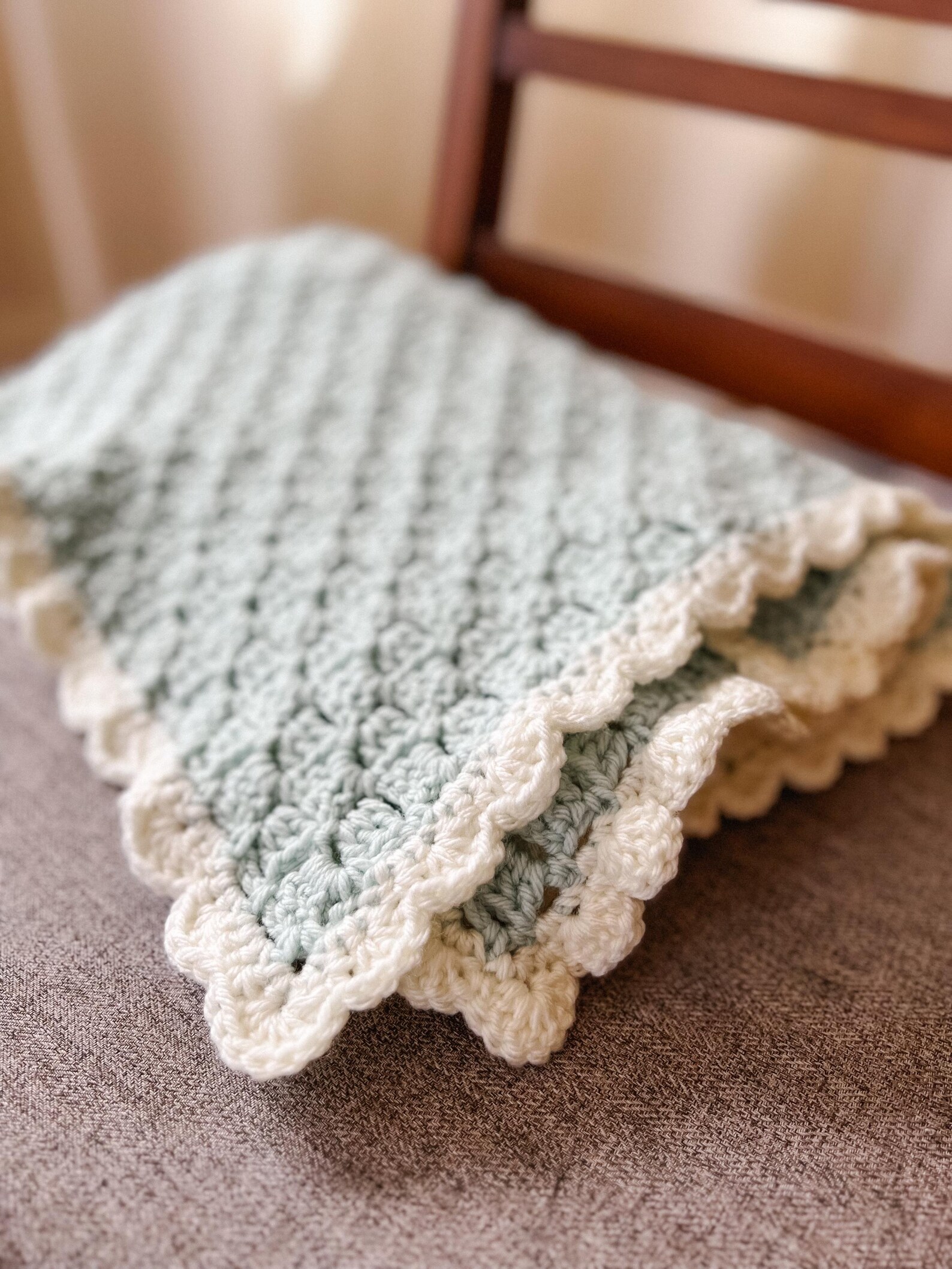 Handmade Crochet Pastel ROBINS EGG BLUE Baby Blanket | Newborn | Baby ...