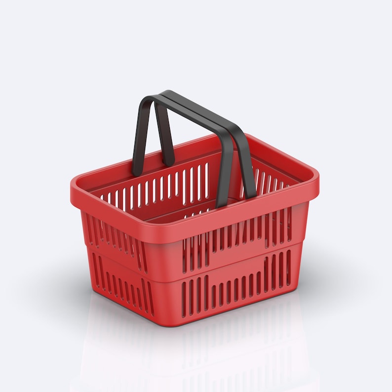 3D Mini Shopping Basket, Organizer Storage Box, Home & Office ...