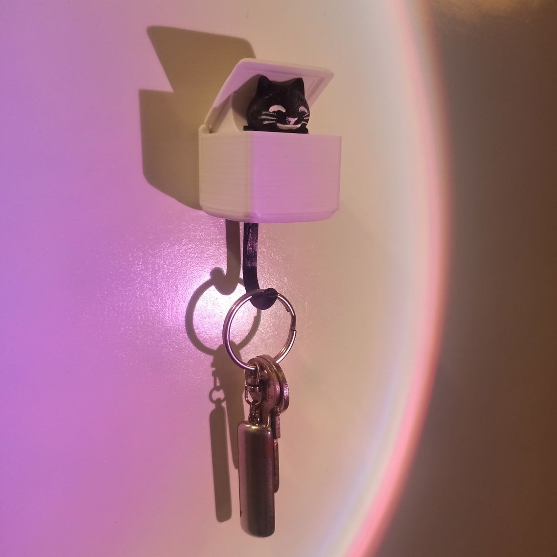 Cute Cat Motion Key Holder Cat Hook Keychain for Wall - Etsy