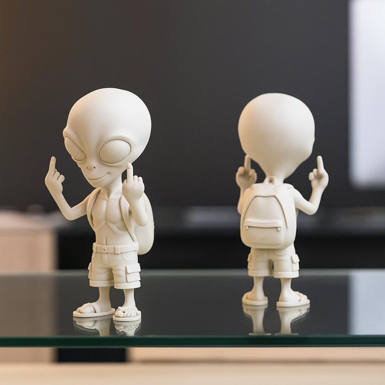 Funny Alien Figure | Middle Finger Alien Statue | Rude Sci-fi Decor ...