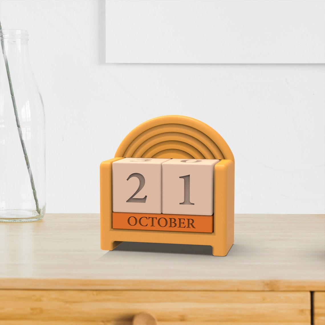 Rainbow Perpetual Desk Calendar, Small Block Calendar, Cute Pattern ...