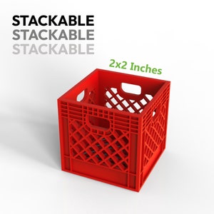 Miniature Milk Crate, 3D Print STL File, Stackable Mini Milk Crate, 3D ...