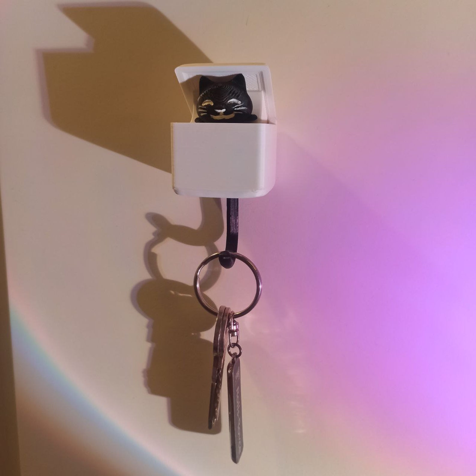 Cute Cat Motion Key Holder Cat Hook Keychain for Wall - Etsy