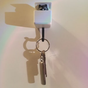 Cute Cat Motion Key Holder, Cat Hook Keychain for Wall, Creative Key ...