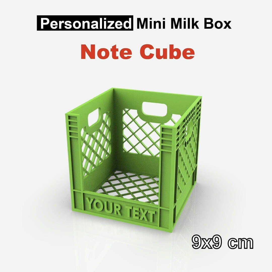 Personalized Mini Milk Note Cube Box, Custom 3D Design for Office Gift ...