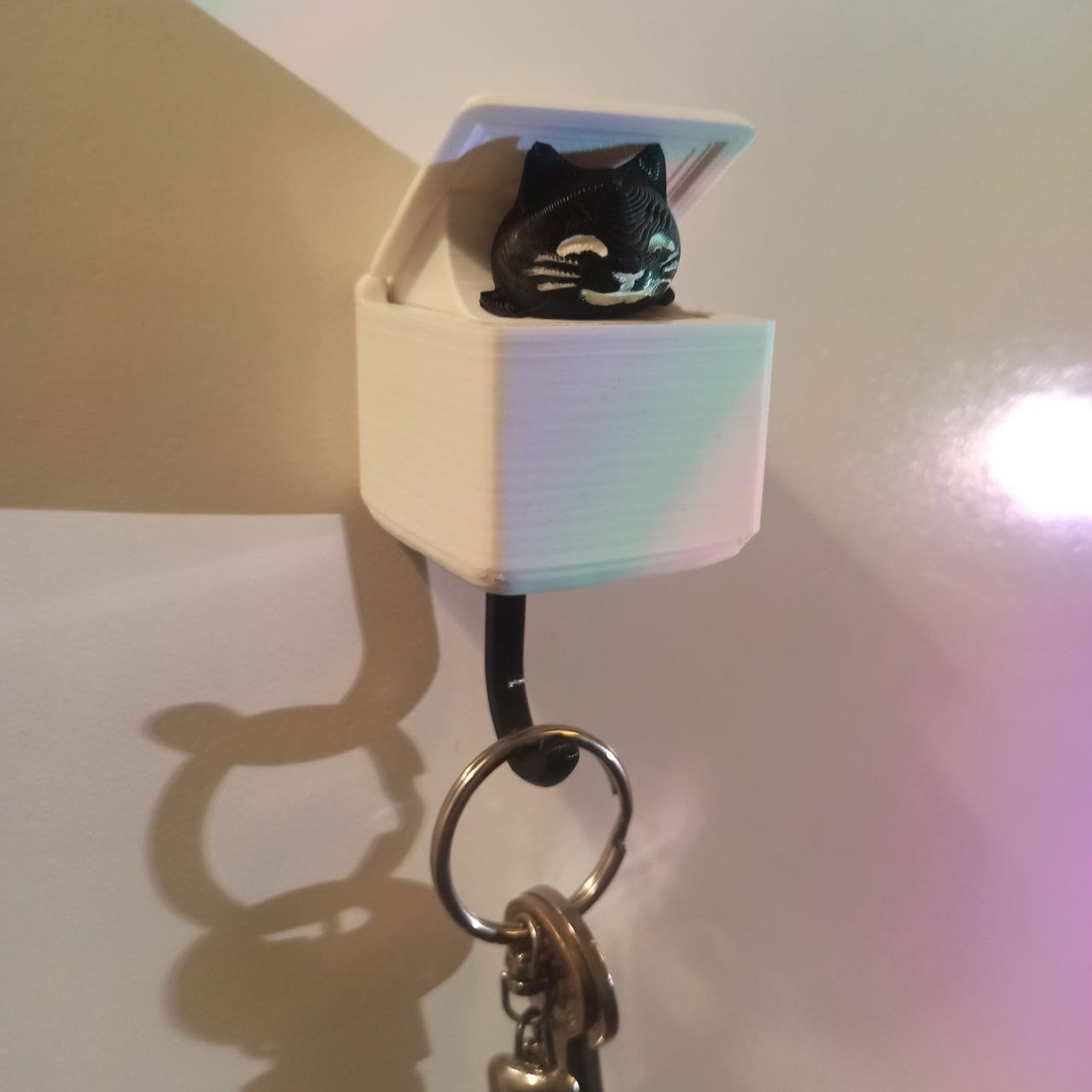 Cute Cat Motion Key Holder Cat Hook Keychain for Wall - Etsy