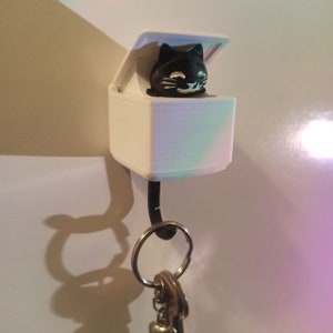 Cute Cat Motion Key Holder, Cat Hook Keychain for Wall, Creative Key ...