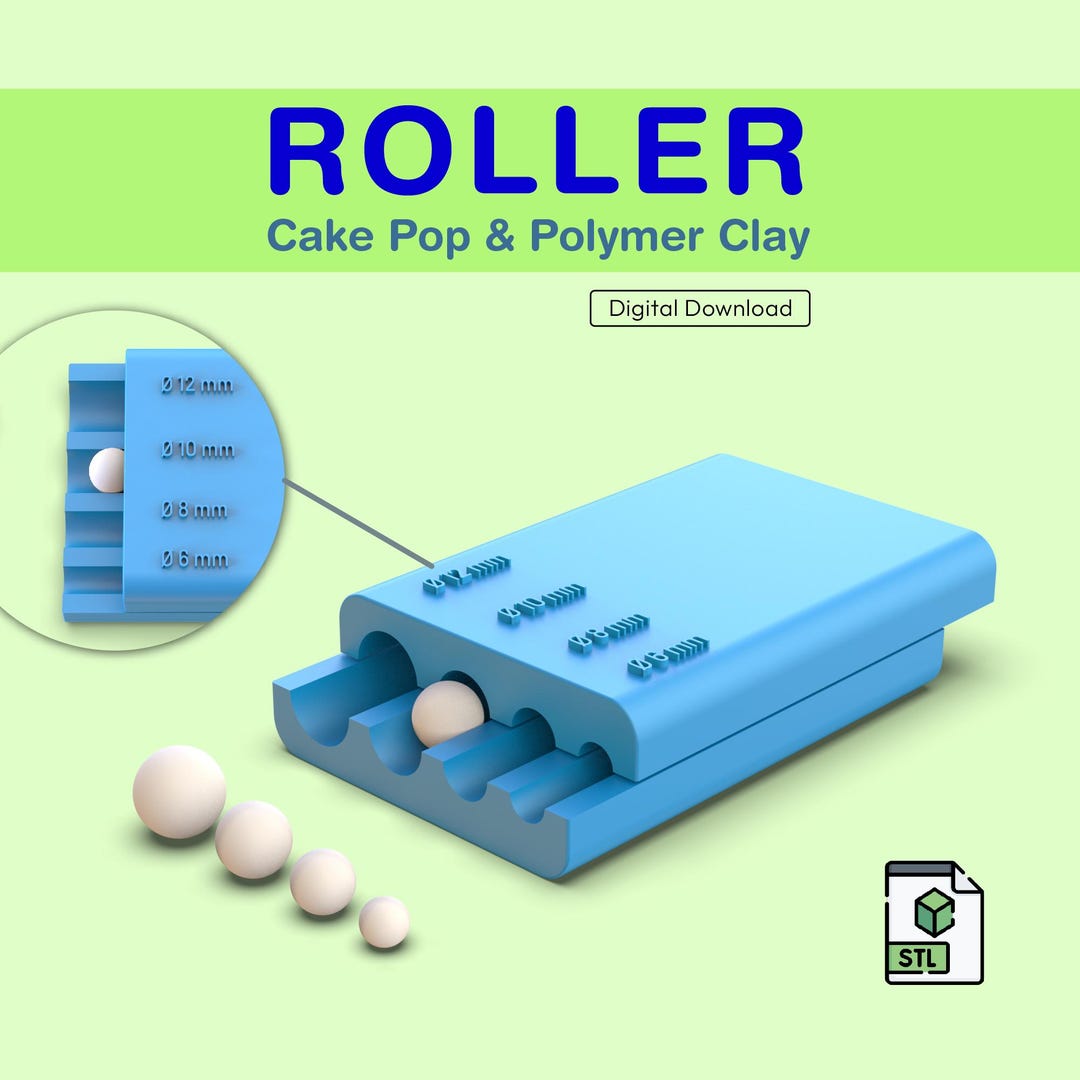 3D Round Shape Roller, 6-8-10-12 Mm, Cake- Clay- Pottery- Cookie ...