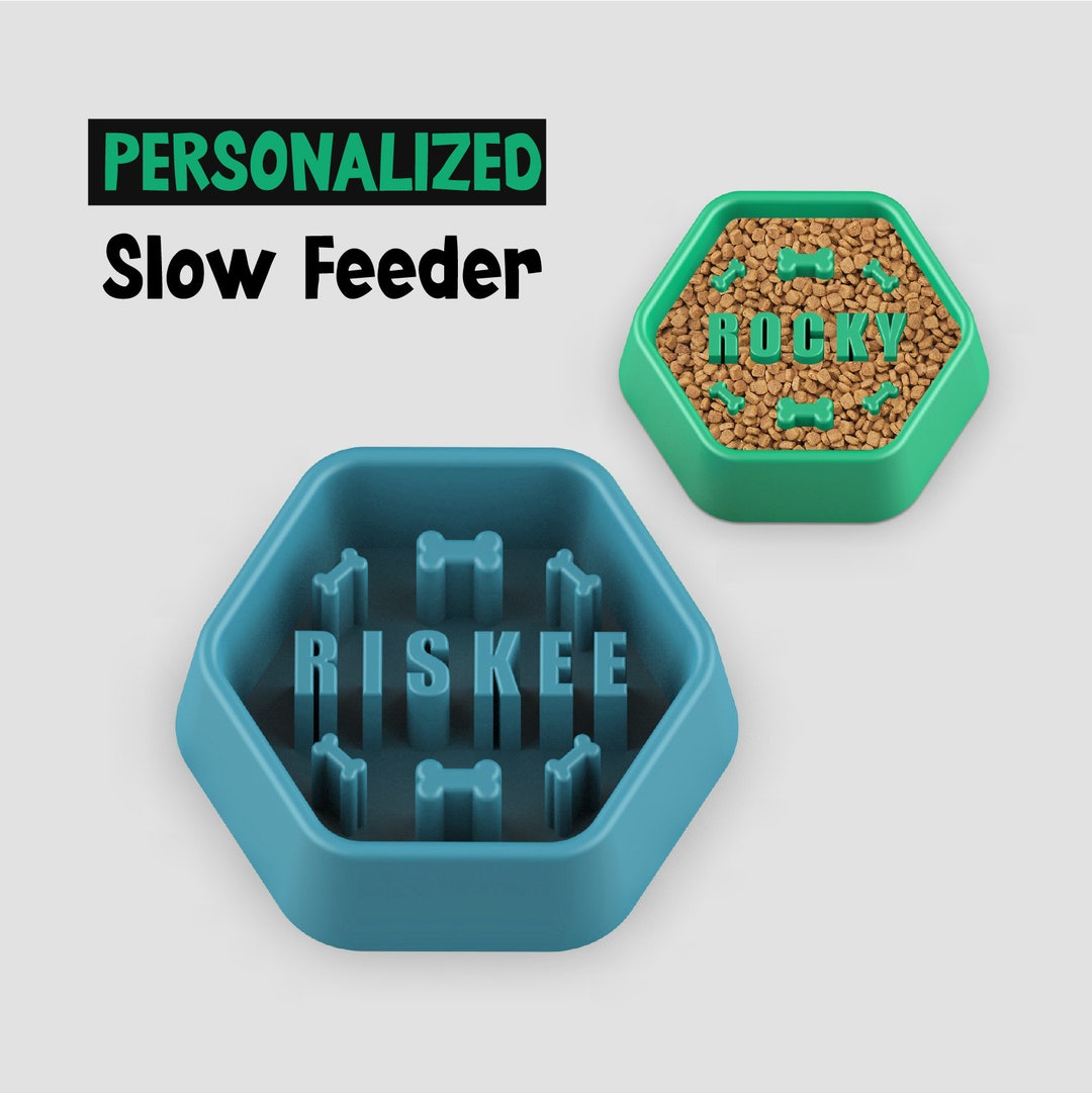 Custom Bone Slow Feeder, 3D Dog or Cat Bowl, Safe Food, Slow Digestion ...