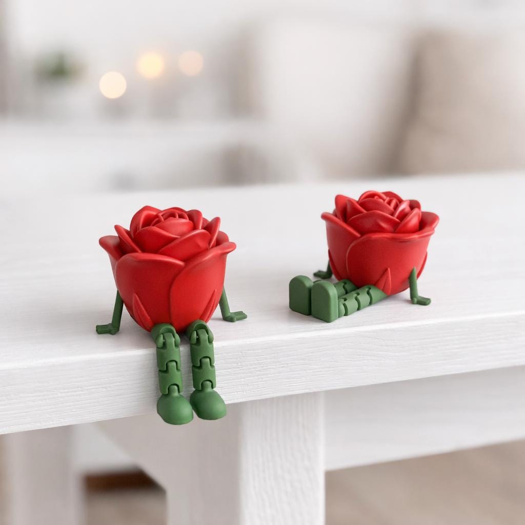 Flexi Rose Figure | Sitting Flower Toy Decor for Valentine’s Day ...