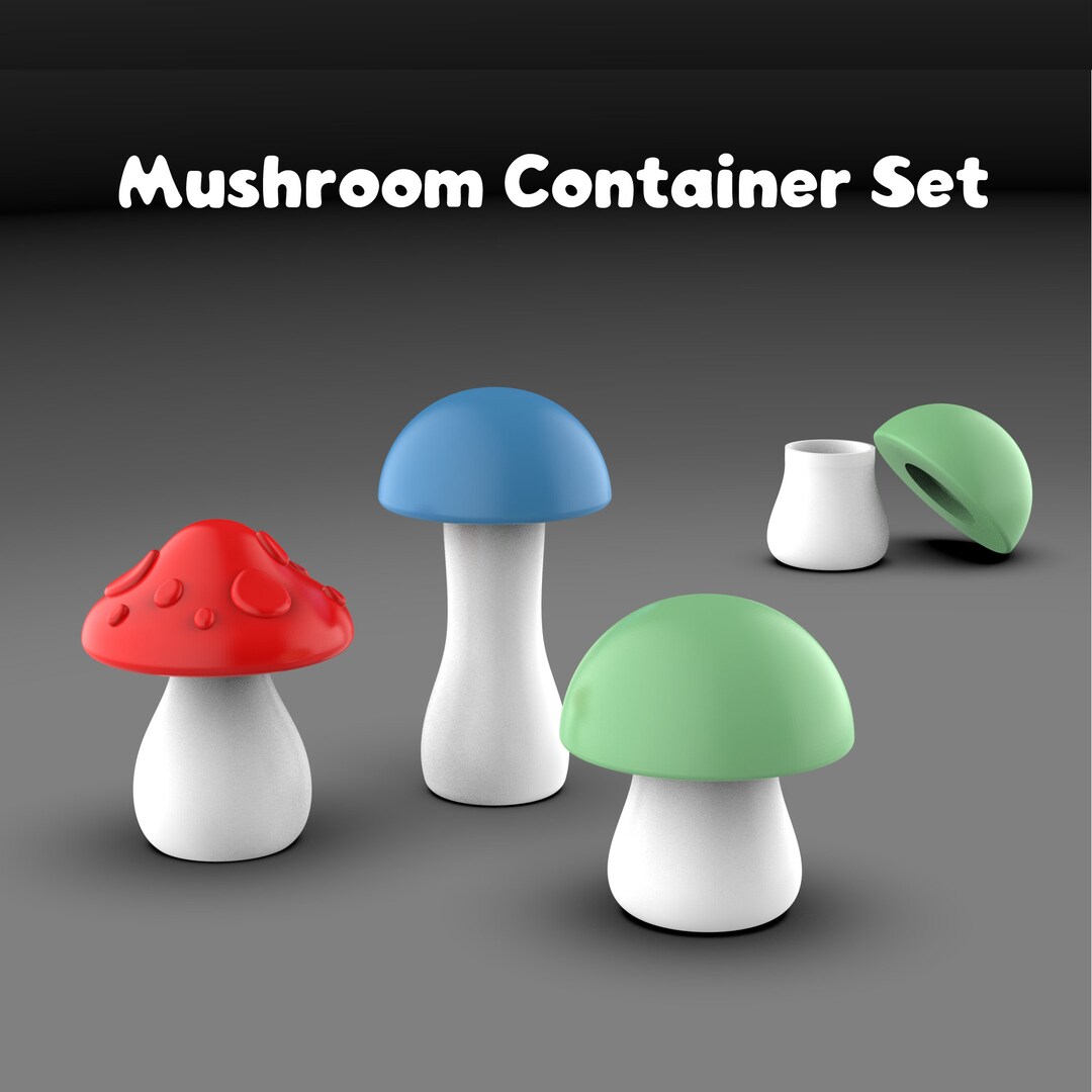 Mushroom Storage Boxes, 3 Containers Set, Mini Box Models, Mushroom ...