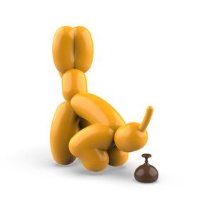 Shitting Balloon Dog, 3D Pooping Decor Dog, Funny Dog Lover Gift ...