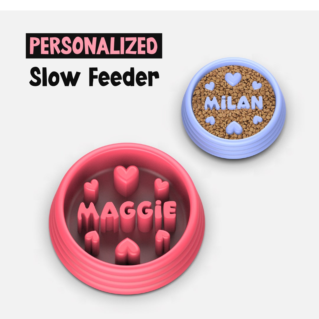 Custom Heart Slow Feeder, 3D Dog or Cat Bowl, Safe Food, Slow Digestion, Surprise for Animal ...