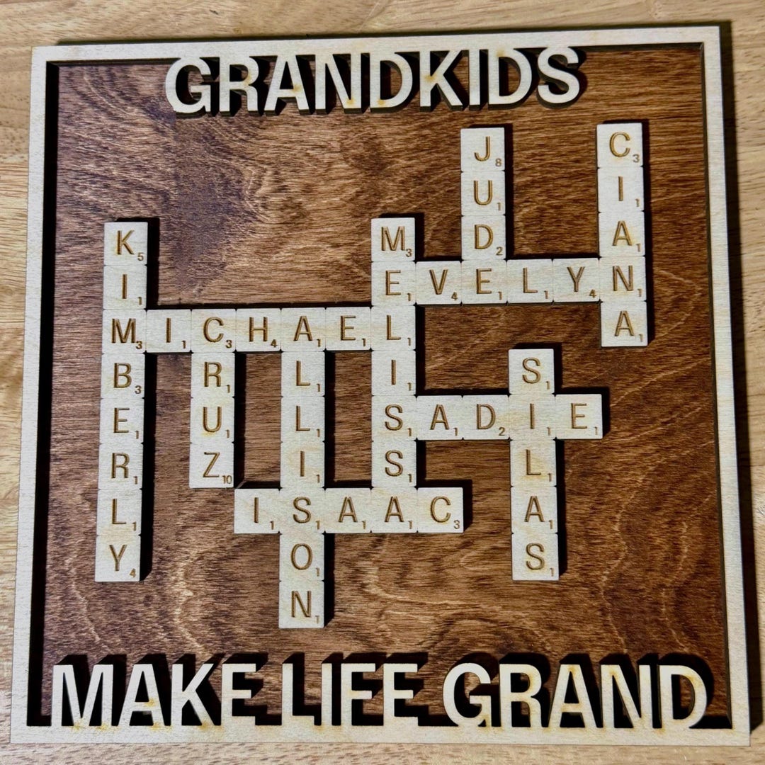 Pesonalized Crossword Name Sign- Perfect Gift for Grandparents ...