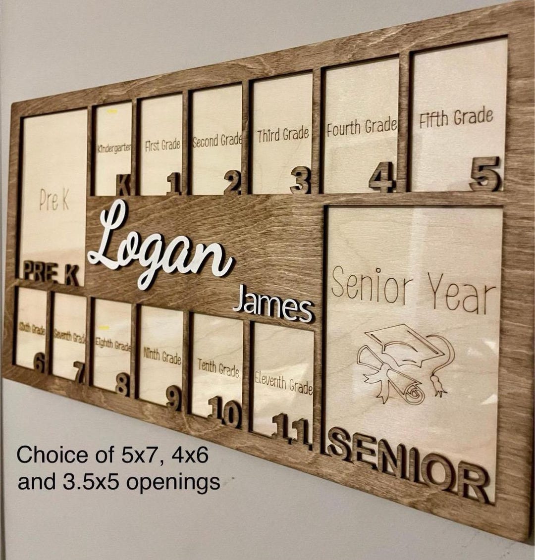 Personalized School Years Picture Frame | Pre-k Through Graduation ...